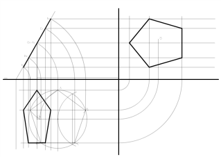 Mongge, ejercicios interactivos de Dibujo Técnico