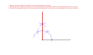 Ejercicio 2.- Perpendicular line to a ray at its endpoint