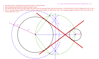 Ejercicio 63.- Drawing the common tangent lines inside two given ...
