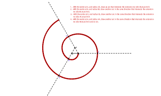 Ejercicio 72.- Spiral with three centres A, B and C