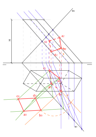 Ejercicio Sección prisma con plano oblicuo. Junio 2016