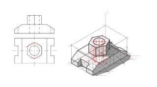 Mongge, ejercicios interactivos de Dibujo Técnico